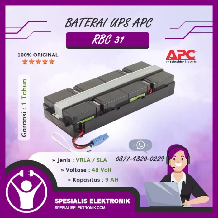 Baterai UPS APC - RBC31 - Spesialis Elektronik
